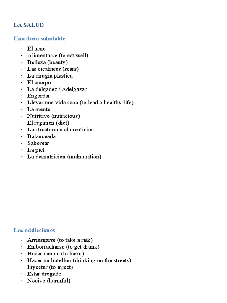 Ib Spanish B HL Oral | PDF | Determinantes de la salud | Especialidades ...