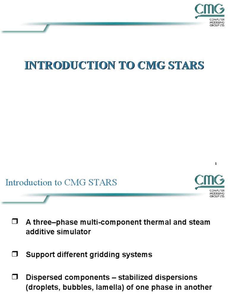 Introduction to CMG STARS Simulation | PDF | Phase (Matter) | Gases