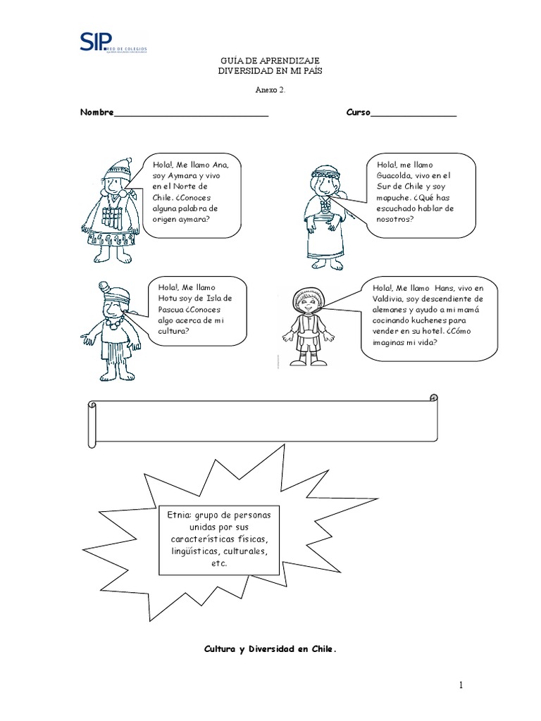 Anexo 2. Guía de Aprendizaje. Diversidad en Mi País. | PDF | Chile ...