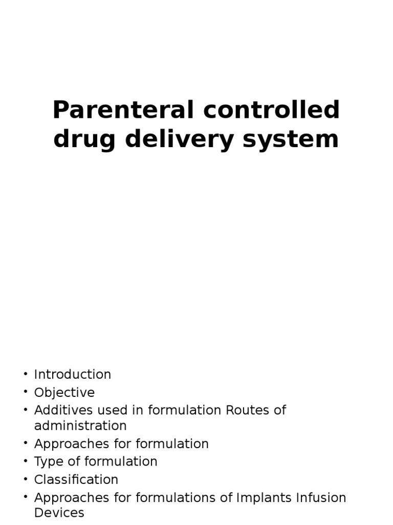 Parenteral Controlled Drug Delivery System | PDF | Wellness