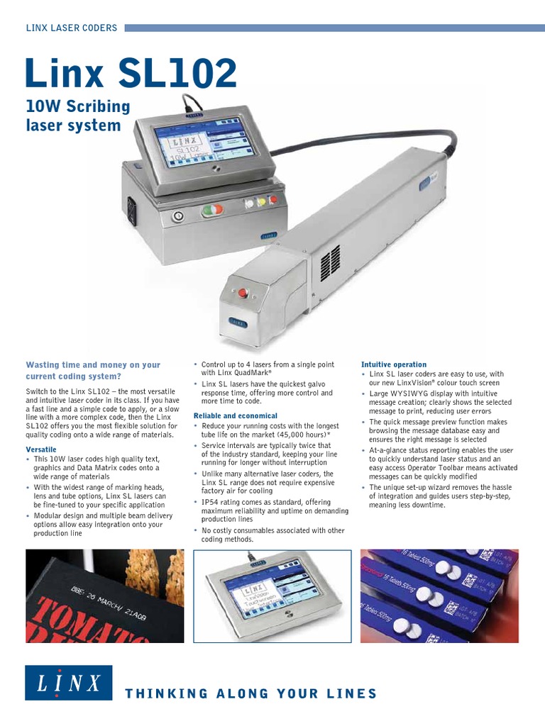 Linx SL102 Datasheet - LR | PDF | Laser | Touchscreen