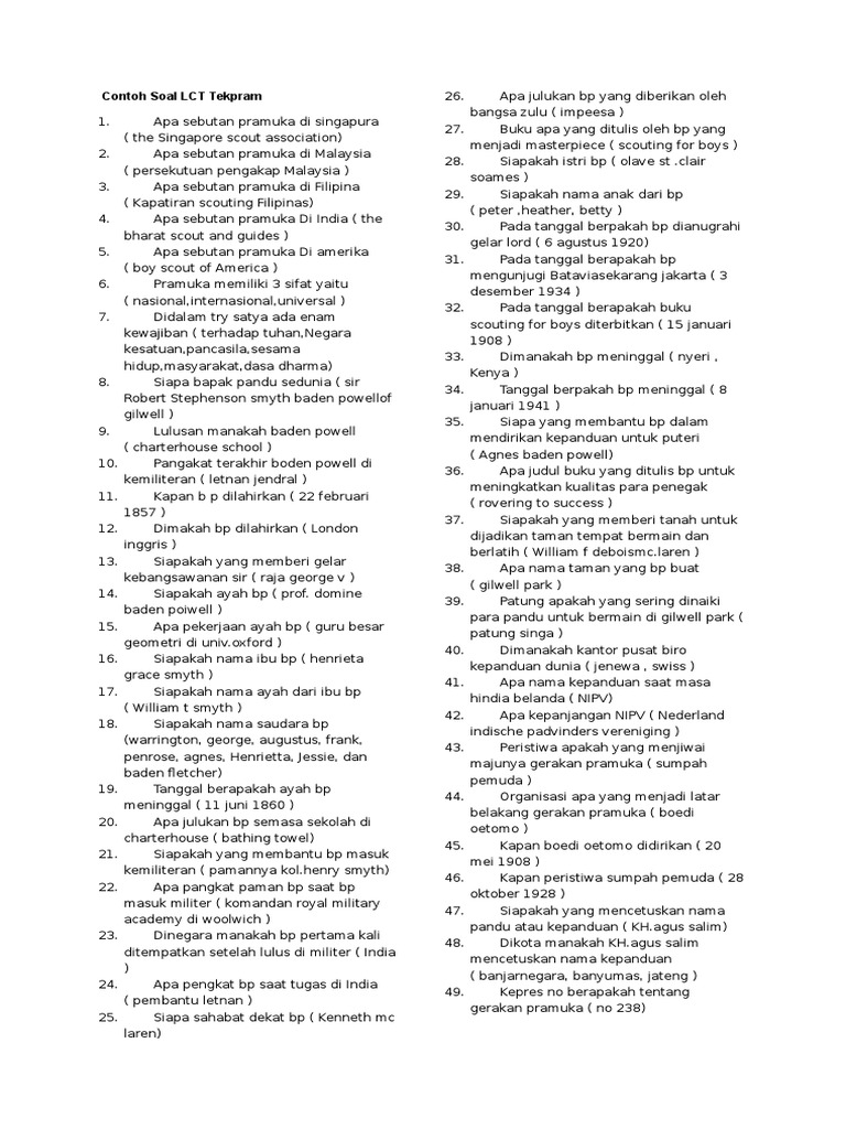 Contoh Soal LCT Tekpram | PDF