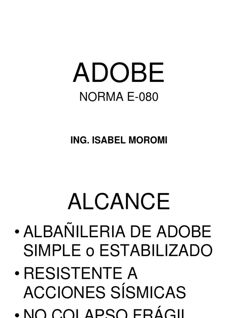 Presentacion Norma E-80 Adobe | PDF | Fundación (Ingeniería) | edificio