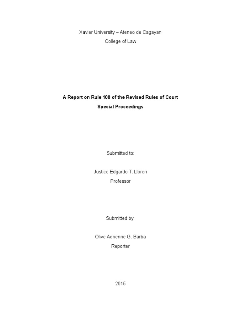 Overview of Rule 108 Procedures | PDF | Birth Certificate | Judgment (Law)