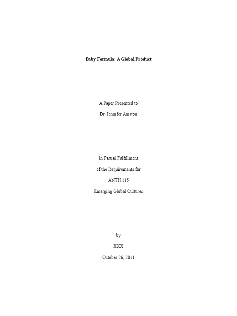 Model Commodity Chain Paper | PDF | Infant Formula | Milk