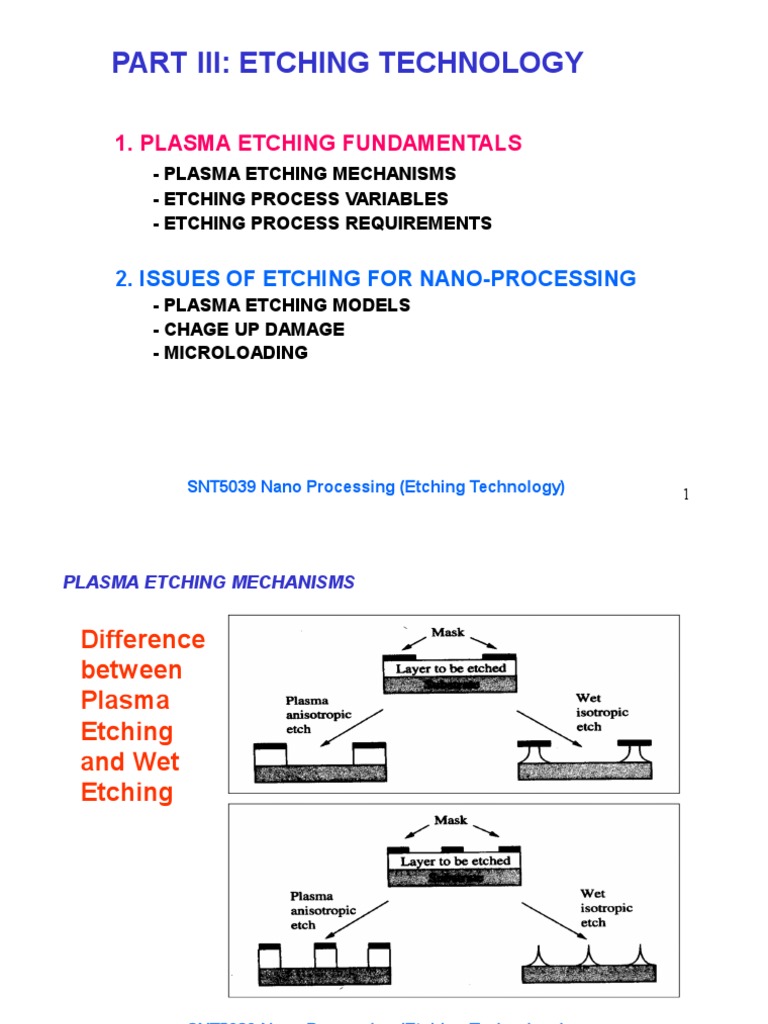 Etching 2014 Pdf Plasma Physics Sputtering