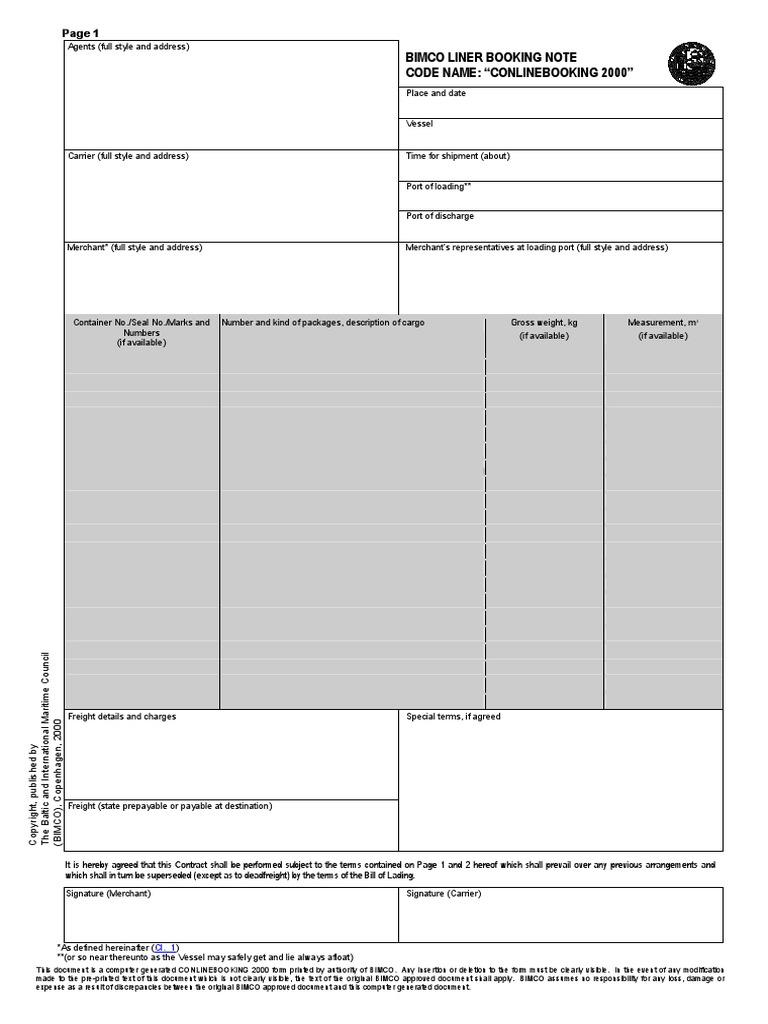 Conlinebooking 2000 | PDF | Cargo | Common Carrier