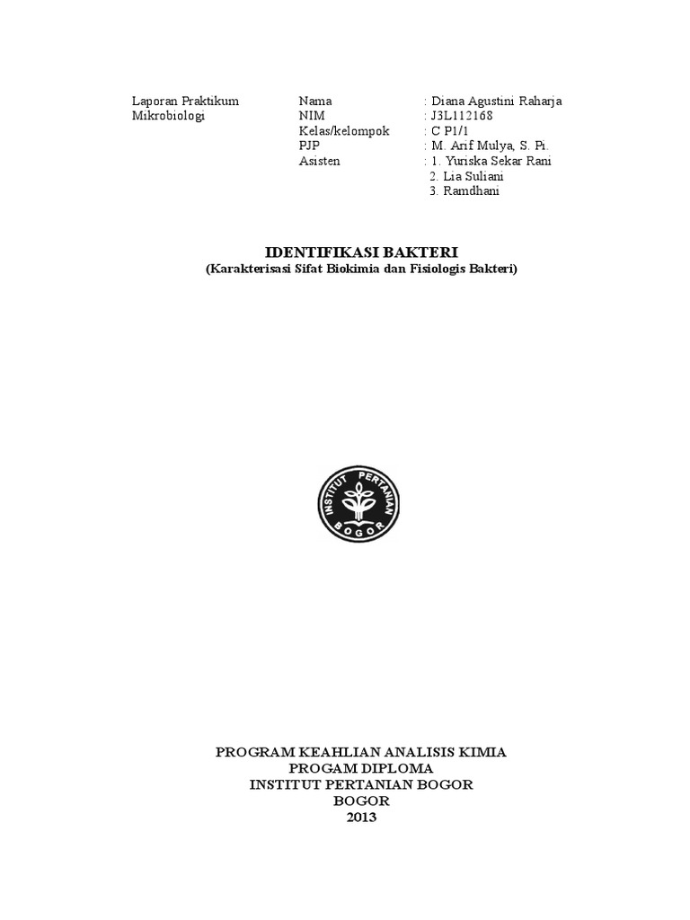 Identifikasi Sifat Biokimia Bakteri | PDF