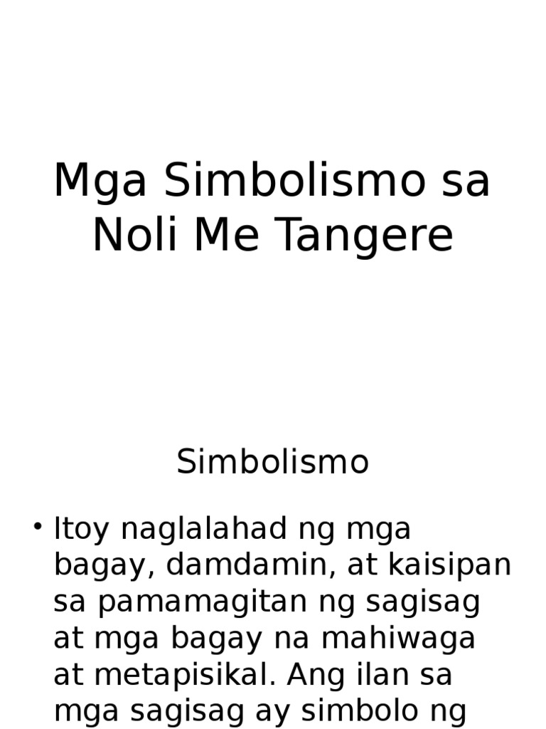 Mga Simbolismo Sa Noli Me Tangere | PDF