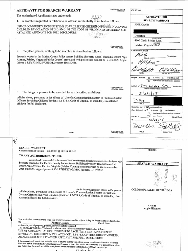 Rosen - Virginia Search Warrant and Affadavit | PDF | Search Warrant ...