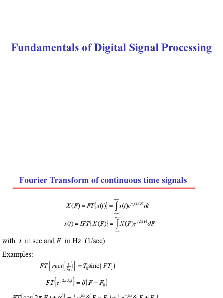 Fundamentals of Digital Signal Processing | PDF | Signal Processing | Electronic Engineering