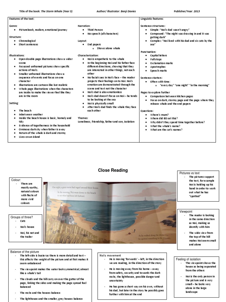 The Storm Whale - Benji Davies Year 3 | PDF | Punctuation