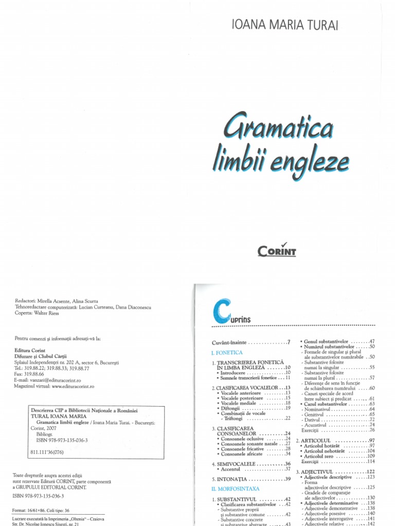 Gramatica Limbii Engleze | PDF