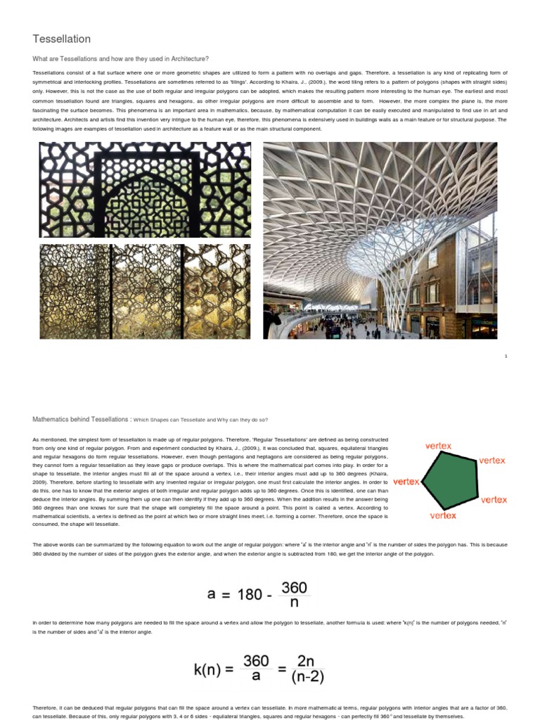Tessellation in Architecture | PDF | Polygon | Angle