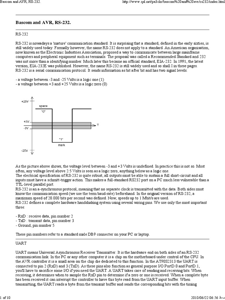 Bascom and AVR, RS-232 | PDF | Digital Technology | Electrical Engineering