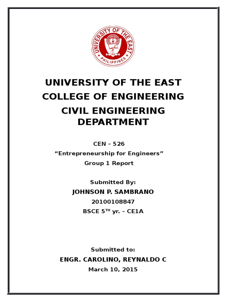 University of The East College of Engineering Civil Engineering ...
