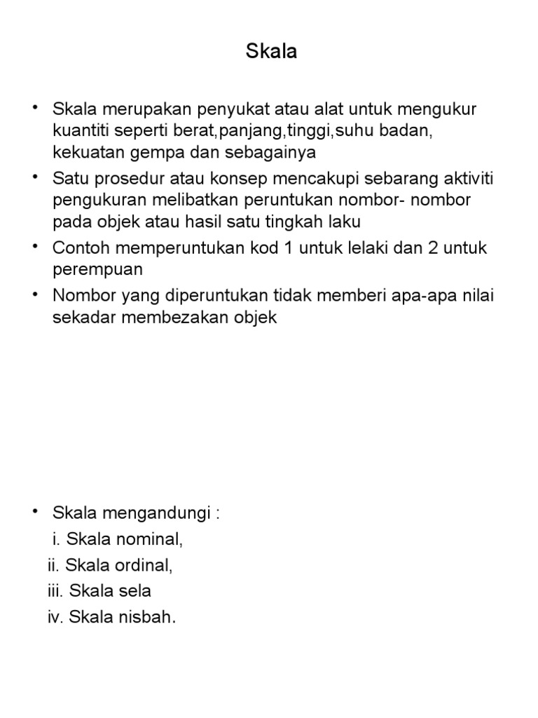 Panduan Jenis Skala Pengukuran | PDF