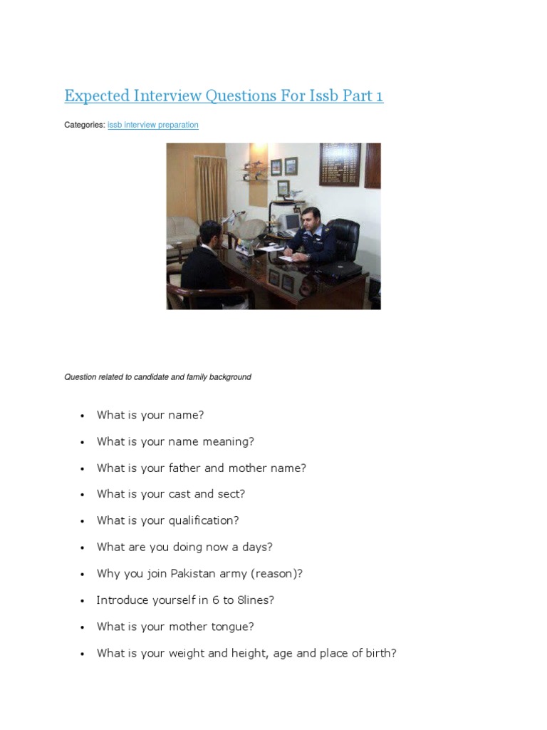 ISSB Interview Questions Overview | PDF | Pakistan | Quran