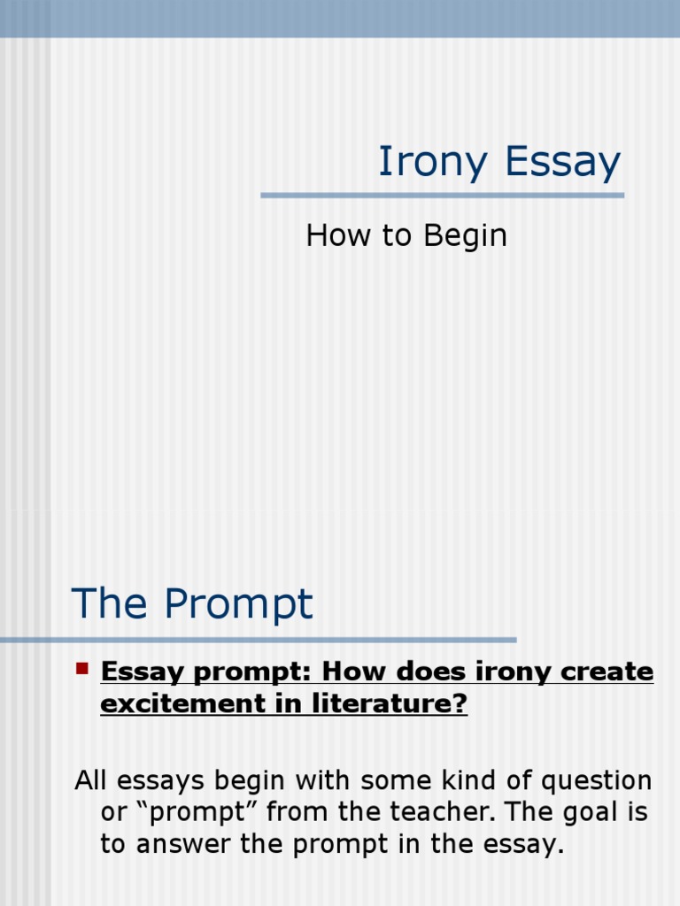 Irony Essay | PDF | Irony | Essays