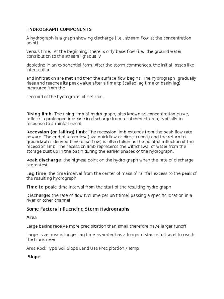 Hydrograph Components | Download Free PDF | Discharge (Hydrology ...
