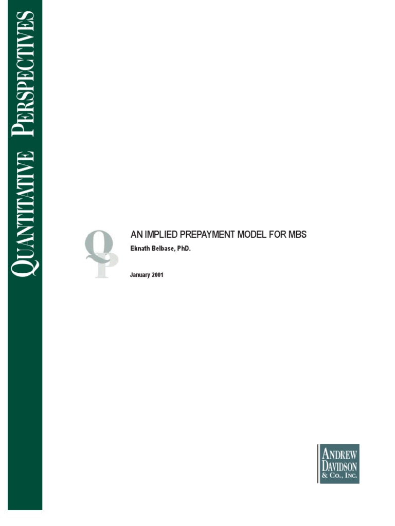(Andrew Davidson & Co) An Implied Prepayment Model For MBS | PDF ...