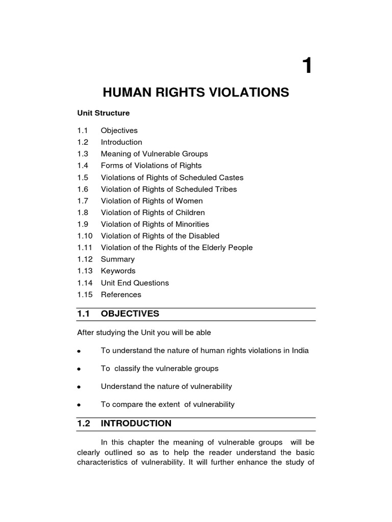 Human Rights Violations | PDF | Disability | Dalit