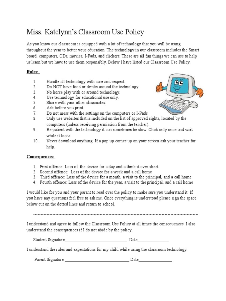 Classroom Technology Use Policy | PDF