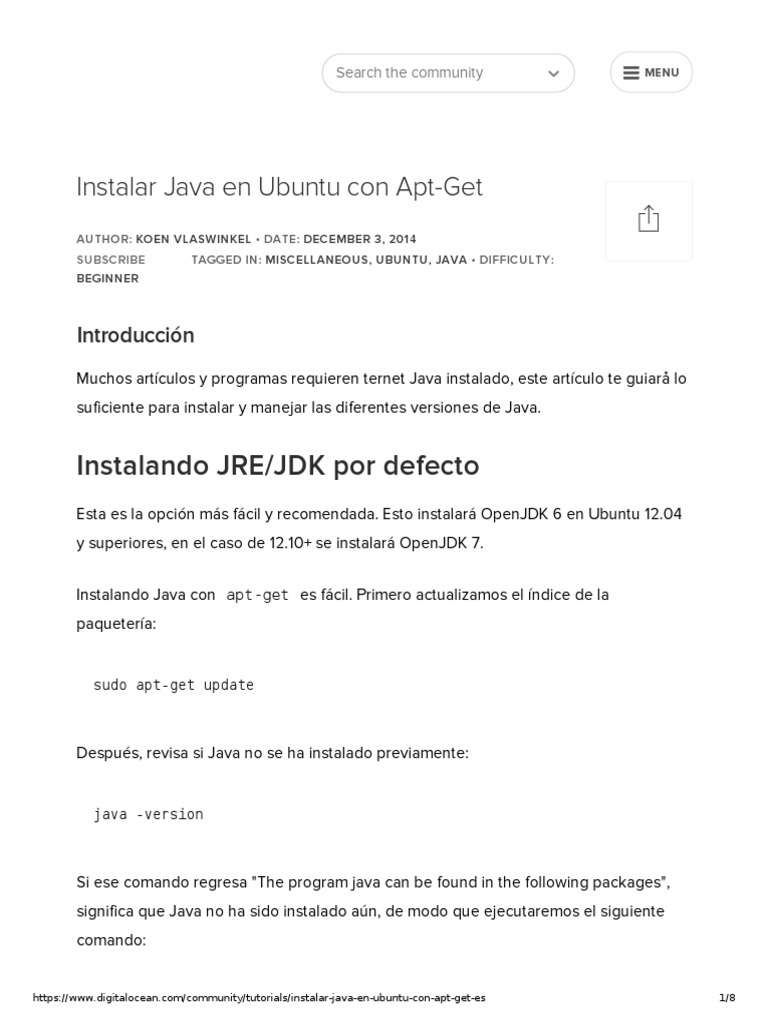 Instalar Java en Ubuntu Con Apt-Get - DigitalOcean | PDF | máquina virtual de Java | Java ...