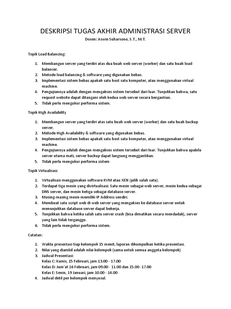 Tugas Akhir Administrasi Server | PDF