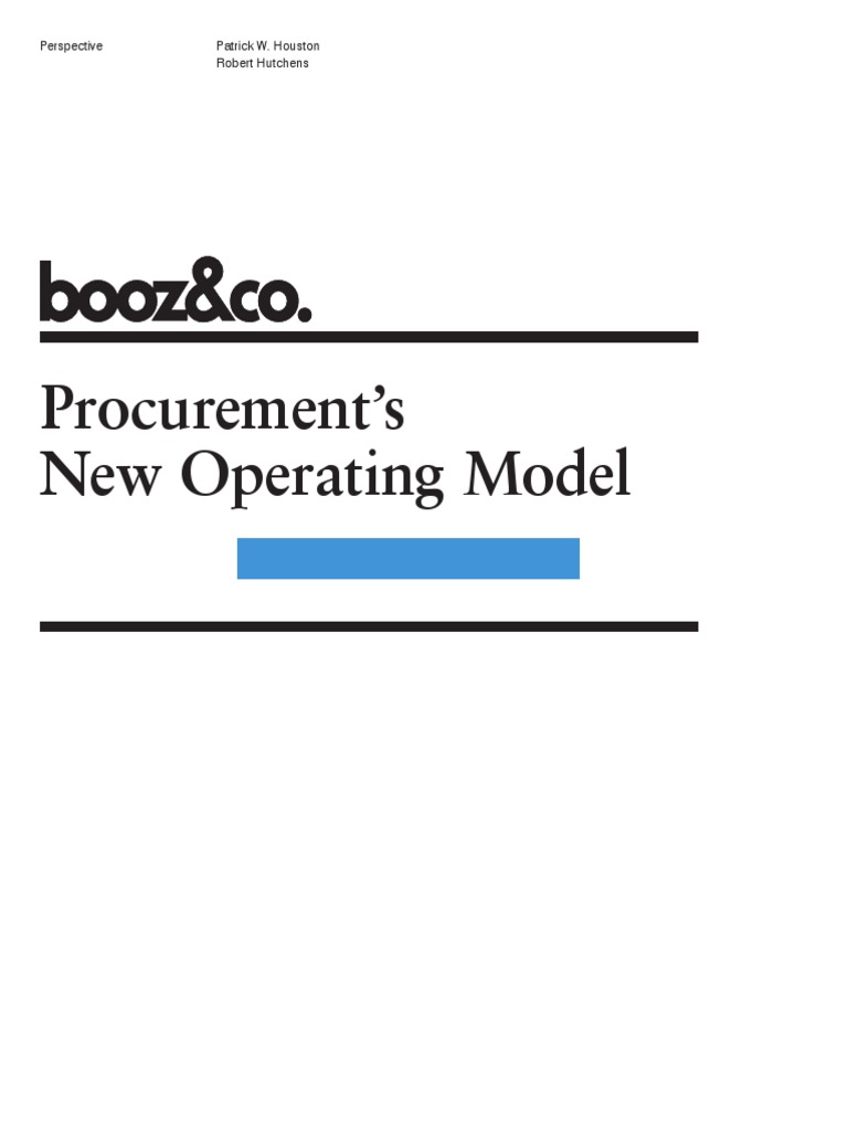 Procurements New Operating Model | PDF