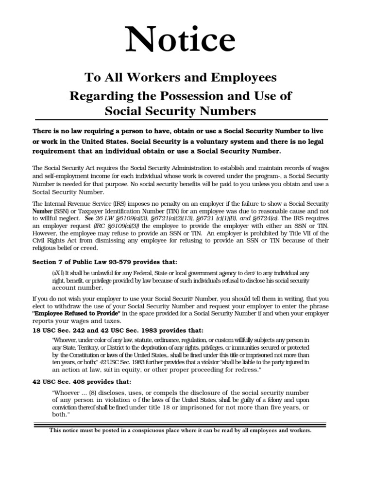 Ssn Public Notice | Social Security (United States) | Social Security ...