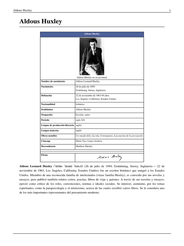 Aldous Huxley | PDF