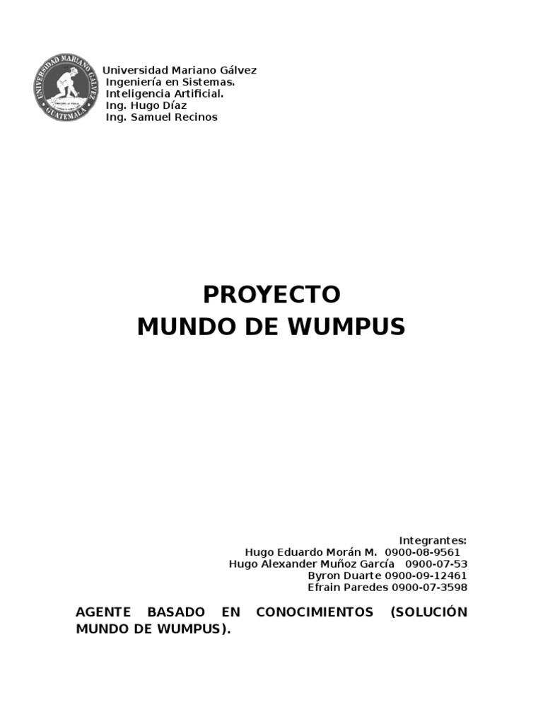 Mundo de Wumpus | PDF | Inteligencia artificial | Inteligencia (IA) y ...