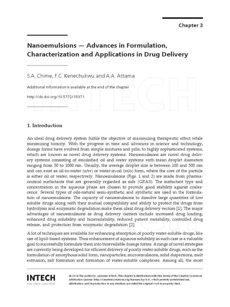 Teori Nanoemulsi | PDF | Emulsion | Pharmaceutical Formulation