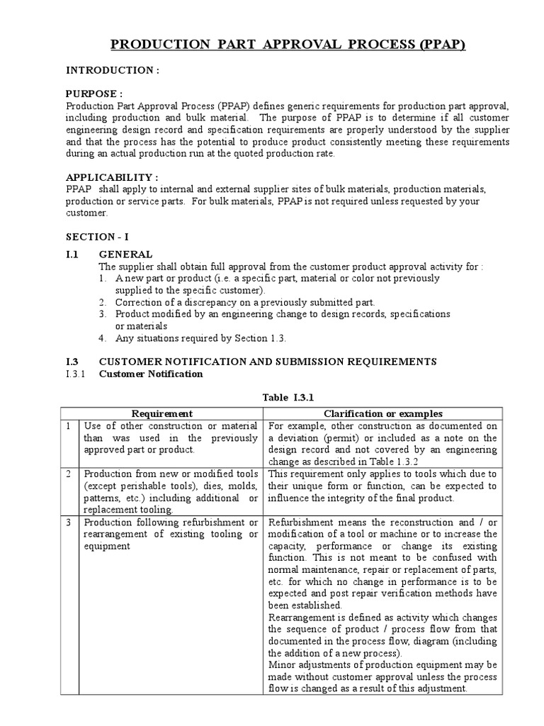 PPAP Production Part Approval Process | PDF | Specification (Technical ...