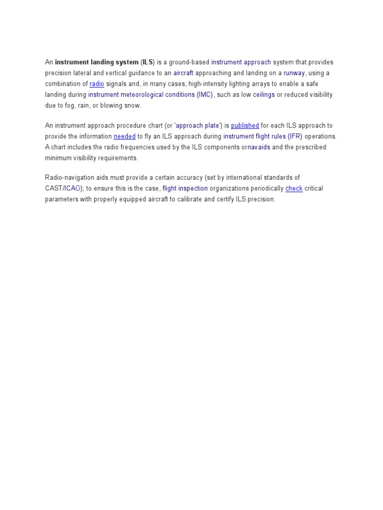 Instrument Approach Aircraft Runway Instrument Meteorological ...