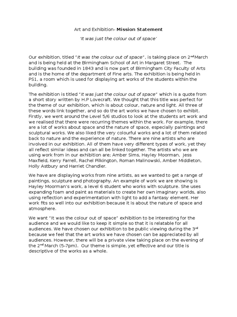 Mission Statement | PDF | Classics