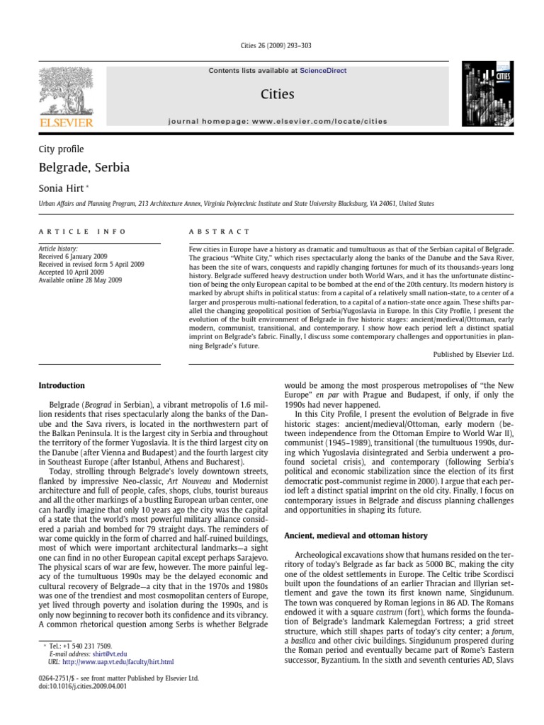 Belgrade S Dramatic Evolution Through History Pdf Serbia Southern