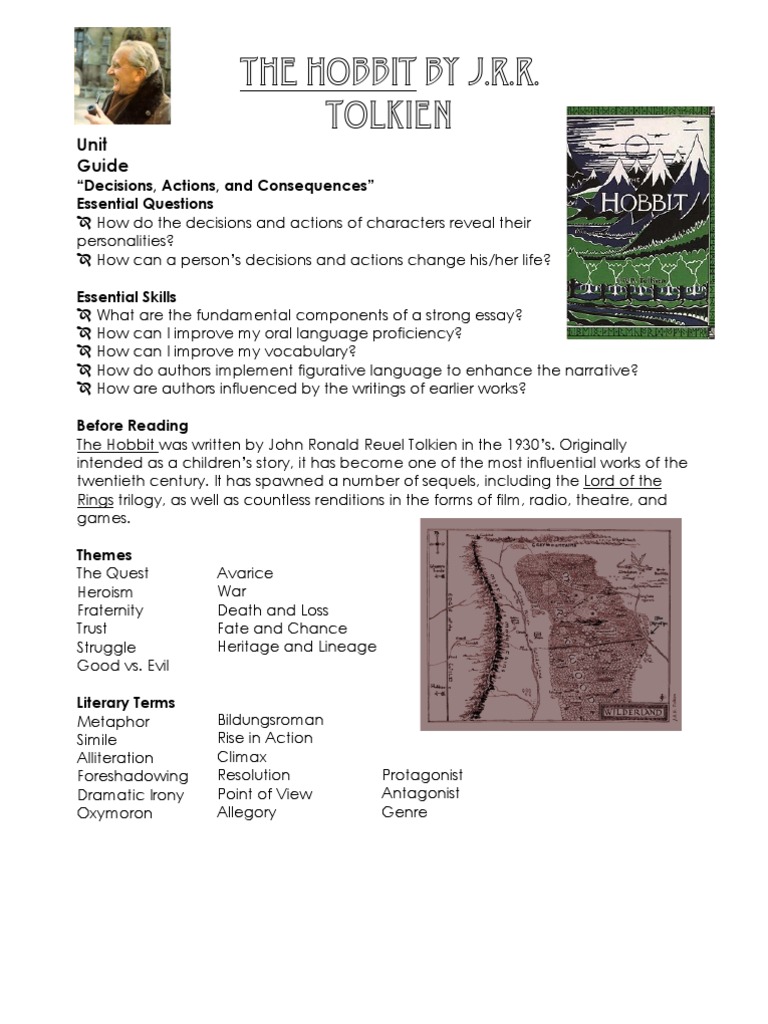 The Hobbit Unit Study Guide | PDF | The Hobbit | J. R. R. Tolkien
