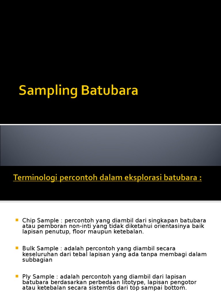 Sampling Batubara | PDF | Sains & Matematika