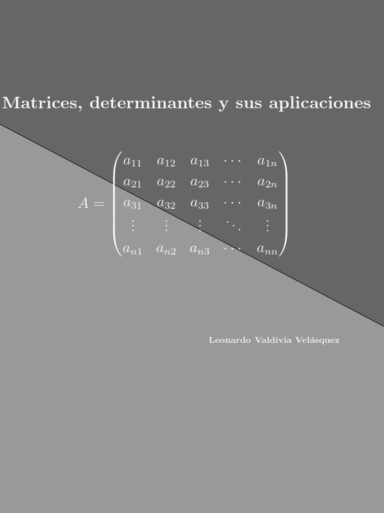 Matrices Determinantes y Sus Aplicaciones 1 | PDF | Determinante ...