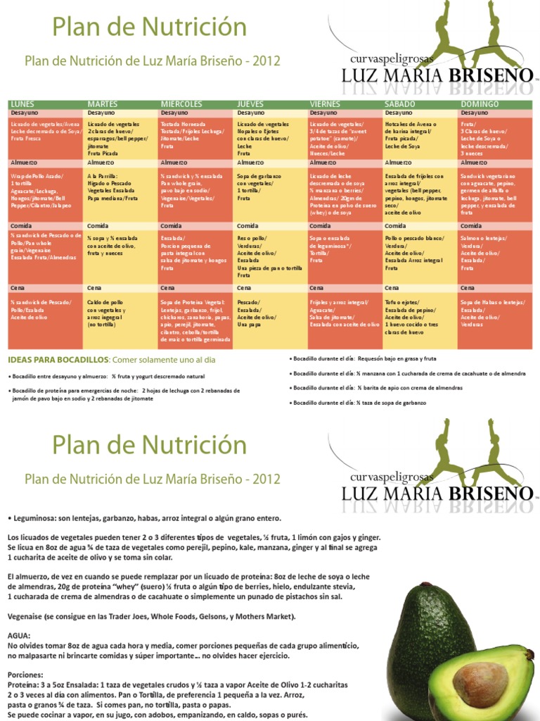 Plan de Nutricion | PDF | ensalada | Almuerzo