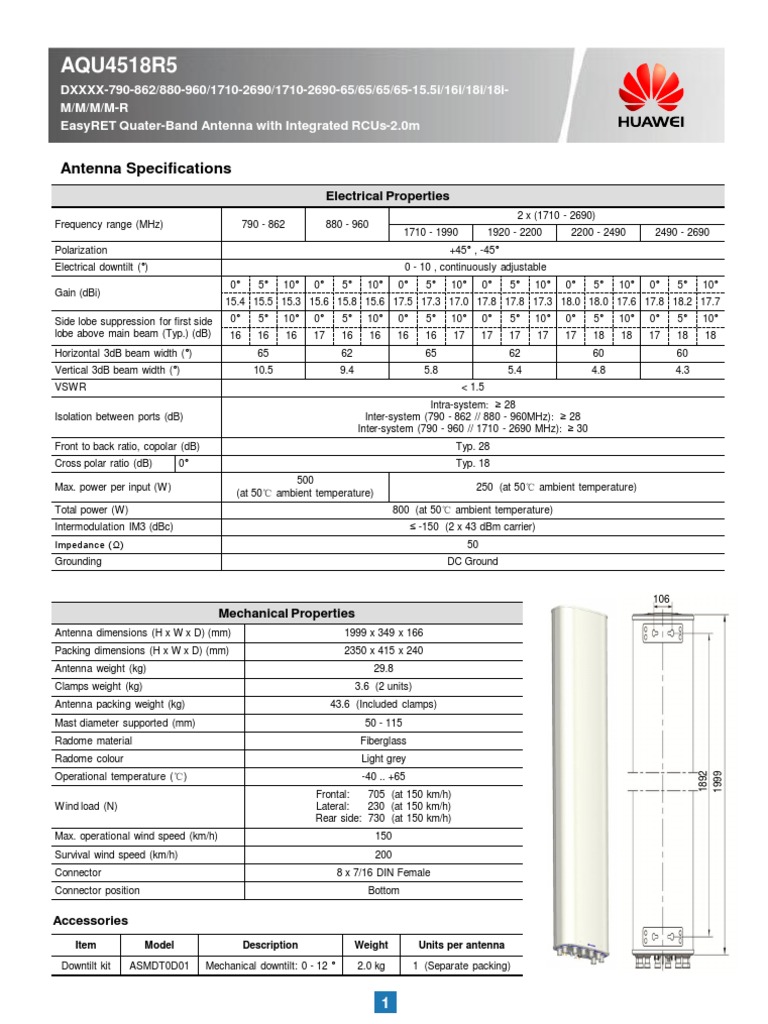 Aqu4518r5 PDF | PDF | Antenna (Radio) | Telecommunications Engineering
