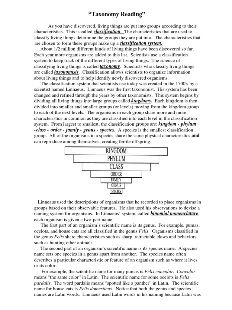 Taxonomy and Classification Overview | PDF | Taxonomy (Biology) | Fungus