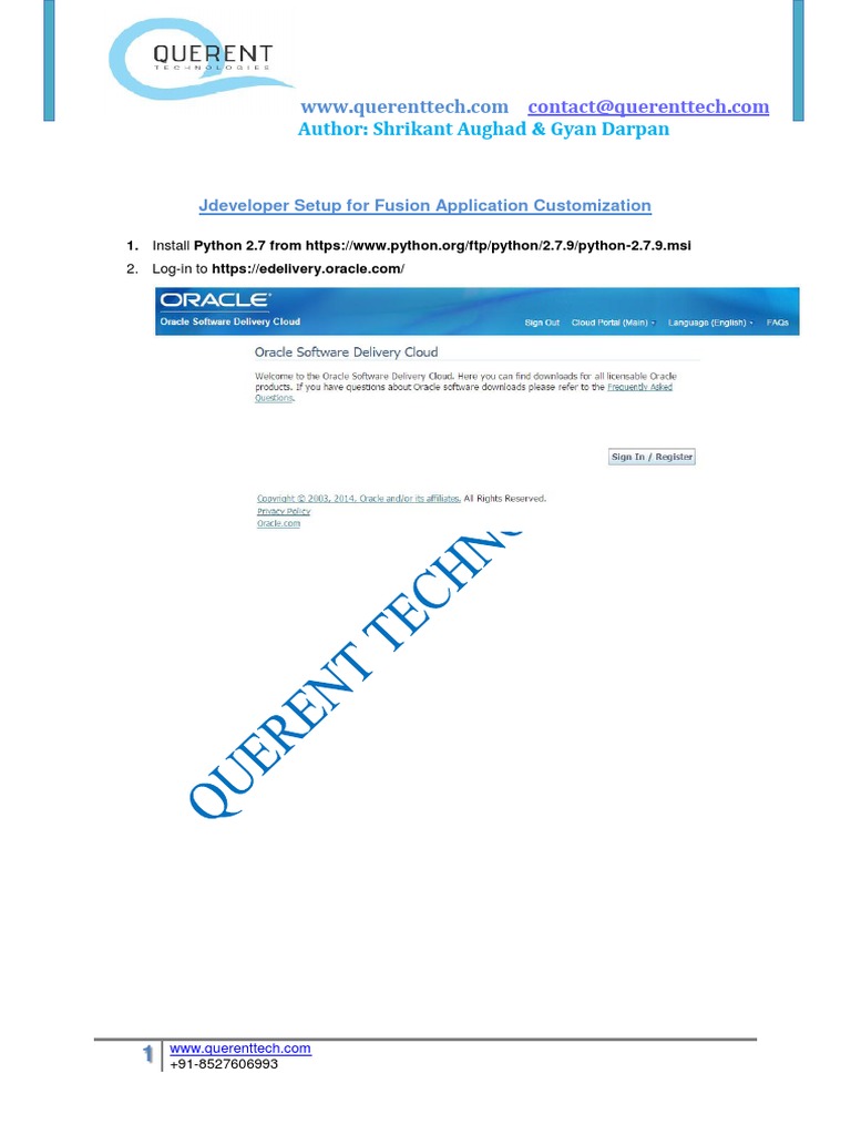 Oracle Fusion Apps Jdeveloper Setup Pdf Zip File Format Hypertext Transfer Protocol