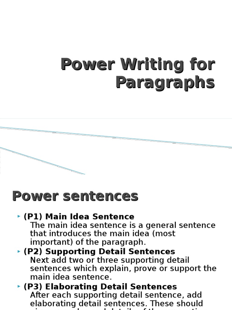 Power Writing For Paragraphs | PDF | Paragraph | Communication