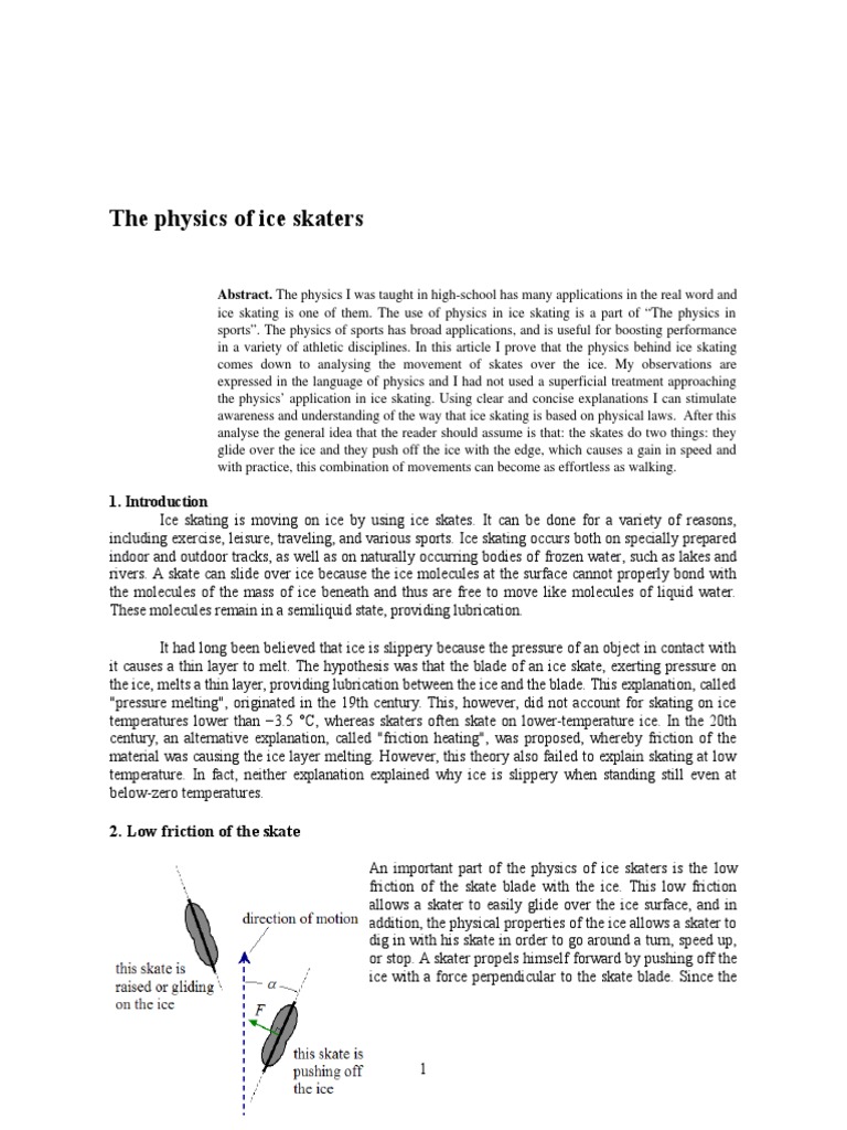 The Physics of Ice Skaters | Download Free PDF | Ice | Friction