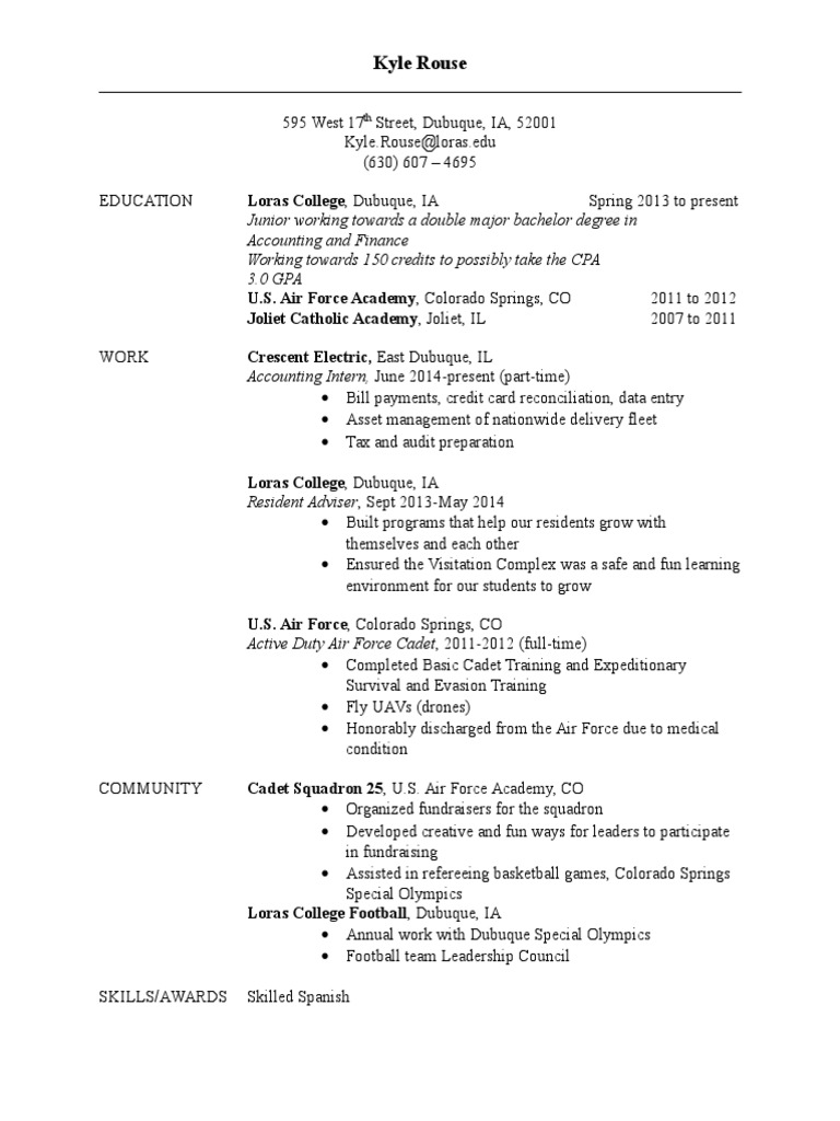 Kyle Rouse Resume | PDF