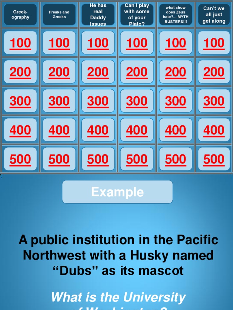 Greece Jeopardy | PDF | History | Classics