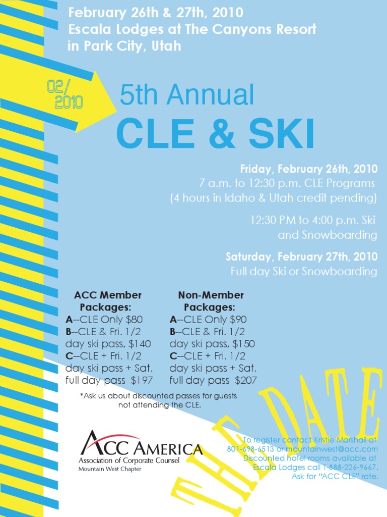 5th Annual CLE & Ski Event 2010 | PDF